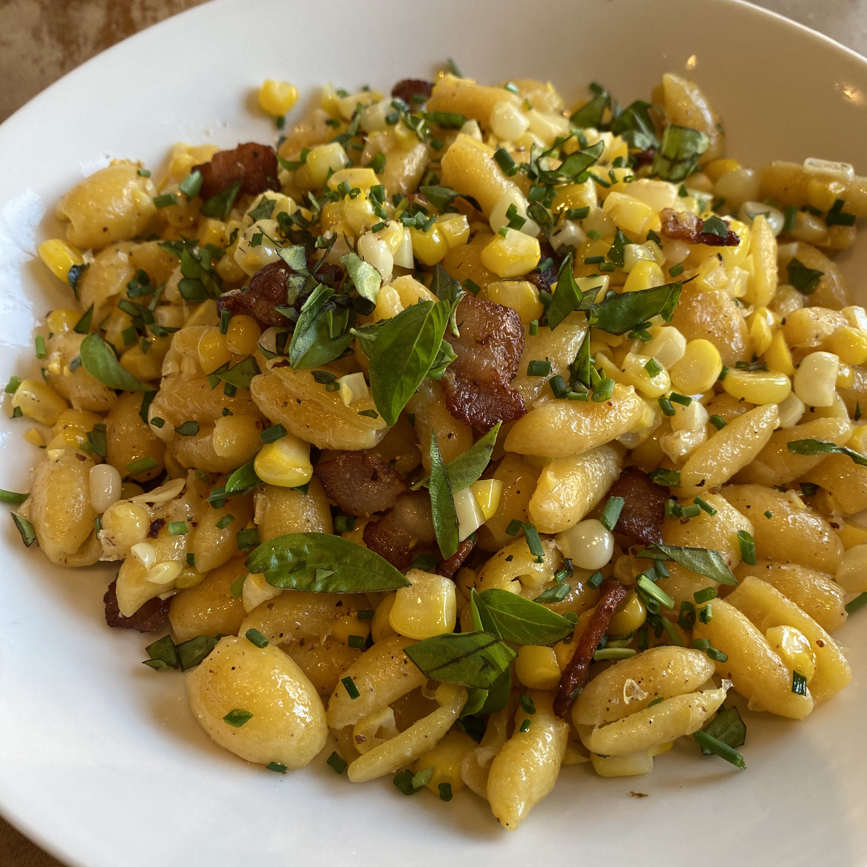 Corn, Bacon, and Parmesan Pasta